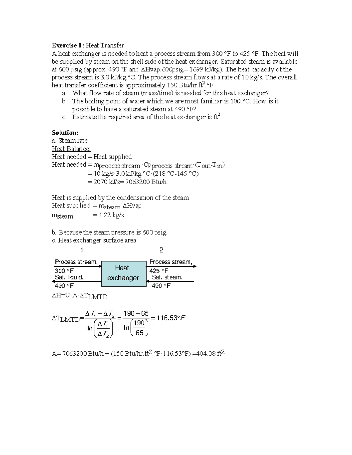 Compulsory declarations, questions and answers - Heat transfer - Exercise 1: Heat Transfer A ...