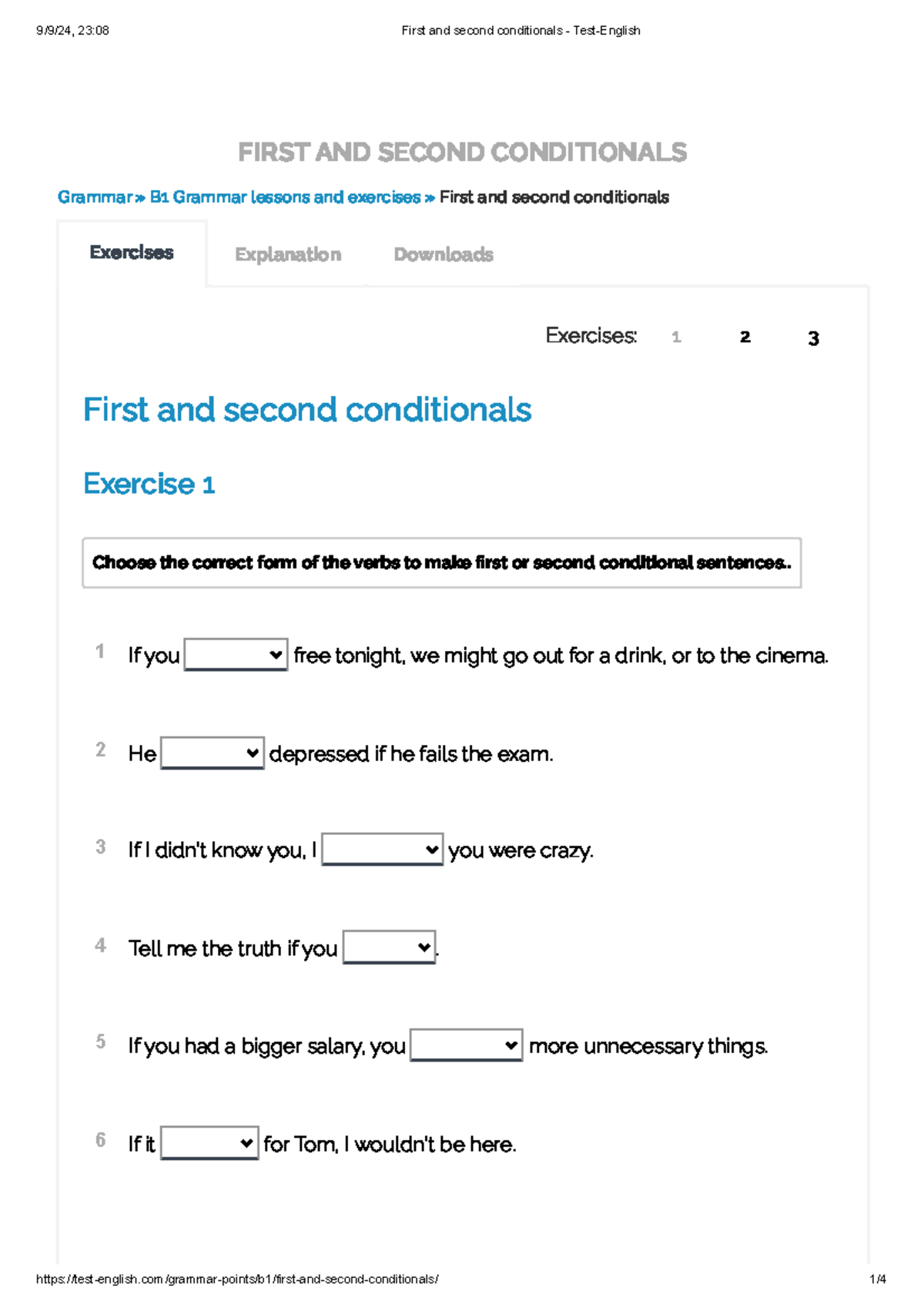First and second conditionals - Activity 2 - FIRST AND SECOND ...