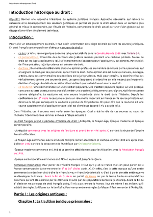 Introduction Historique au droit L1 - Introduction historique au droit Titre 1. Le socle romain ...