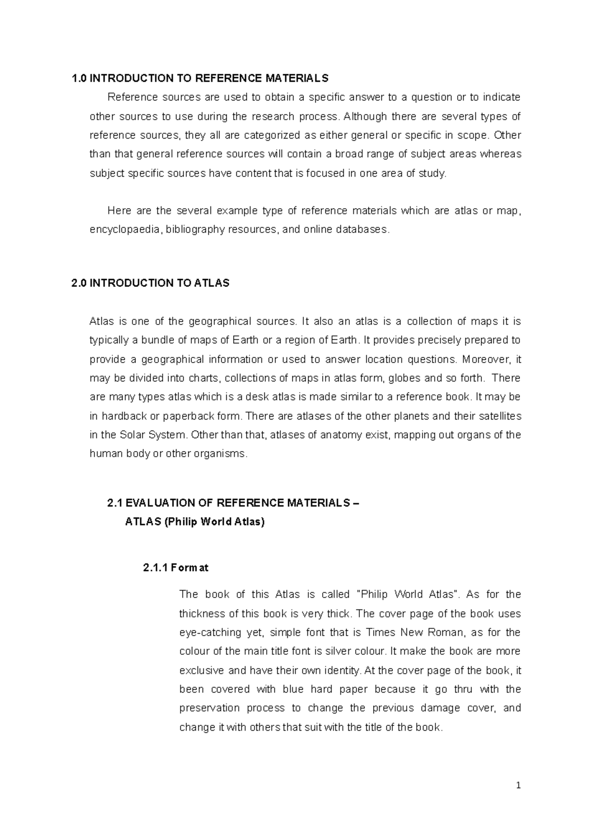 IMD312 Ref Services - 1 INTRODUCTION TO REFERENCE MATERIALS Reference ...
