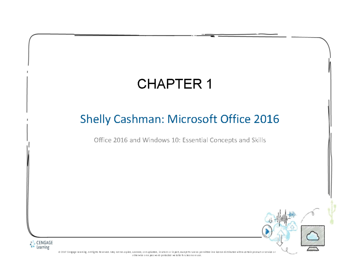 Chapter 1 Office 2016 Introduction to Office 2016 - 1 Shelly Cashman ...