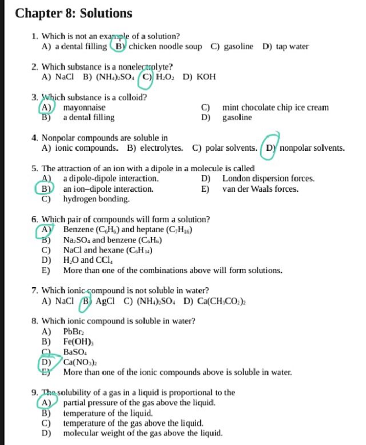 Chapter 8: Solutions - Chapter 8: Solutions 1. Which is not an exanmele ...