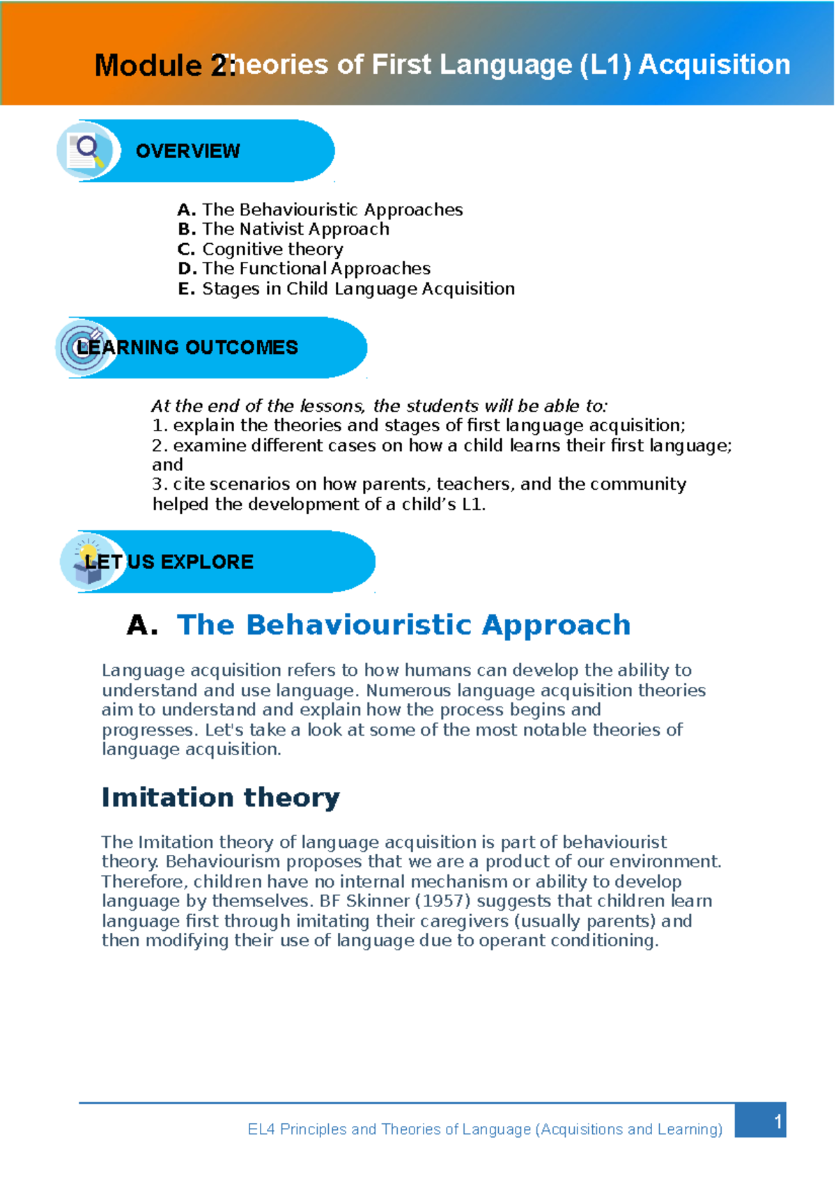 EL4 Module 2 - ppp - Education - Studocu