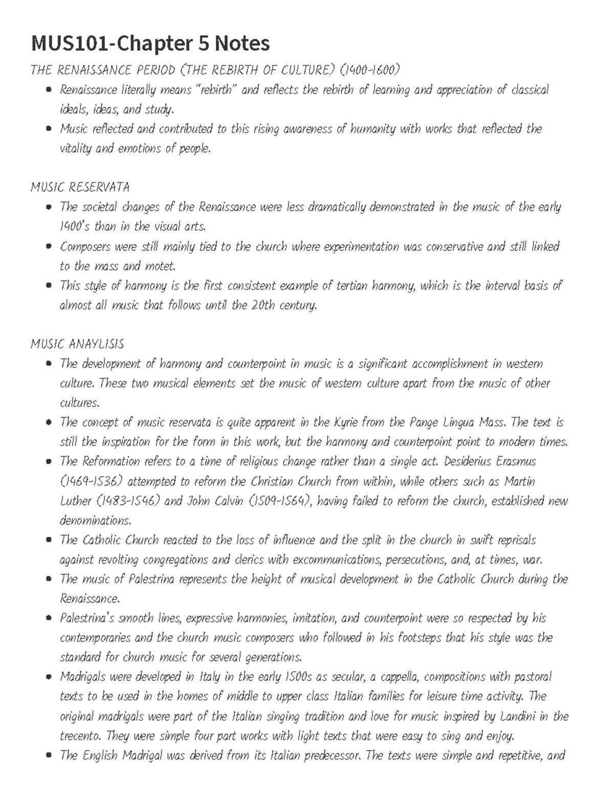 MUS101- Chapter 5 Textbook Notes - MUS101-Chapter 5 Notes THE ...