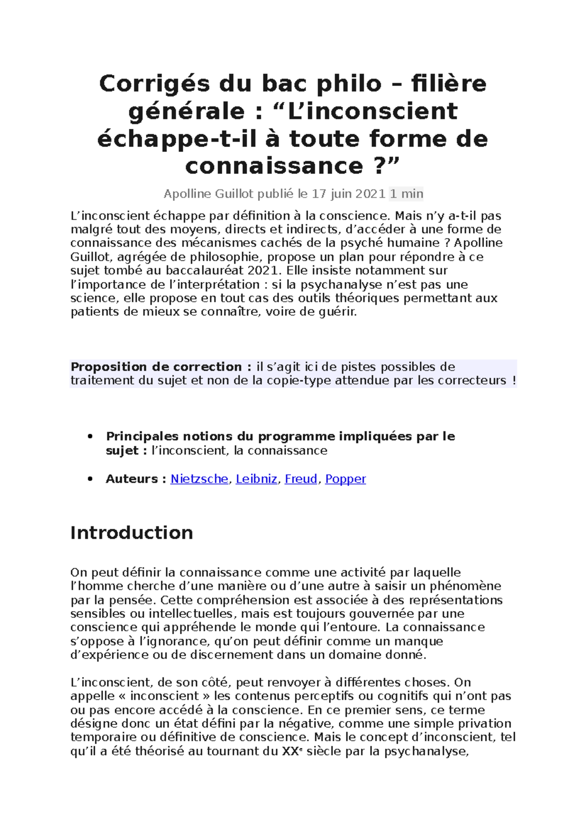 Corrigés du bac philo - cours, suijet d'axamen - Corrigés du bac philo – filière générale ...