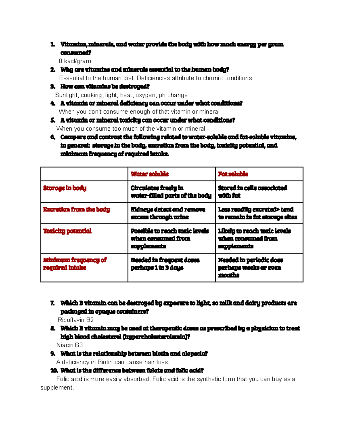 Nutrition 2030 exam 2 - Lecture notes exam 2 notes - Vitamins, minerals ...