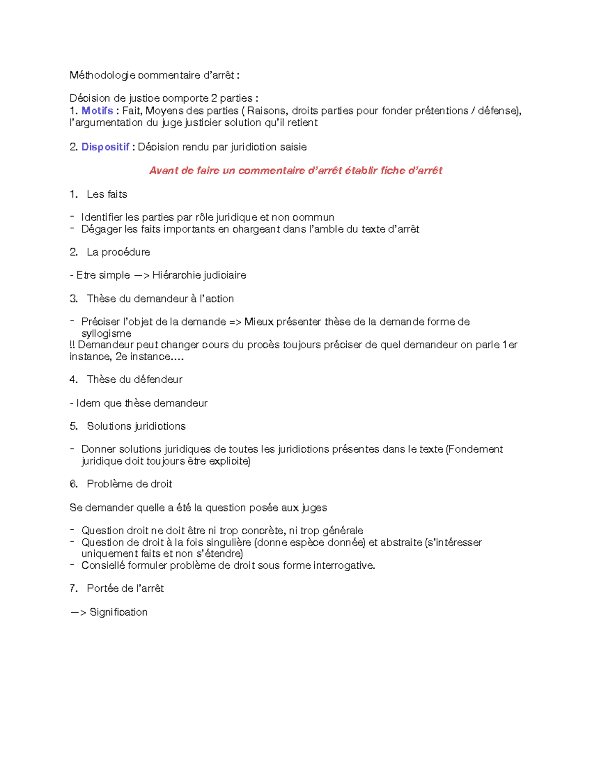 Méthodologie commentaire d’arrêt - Méthodologie commentaire d’arrêt ...