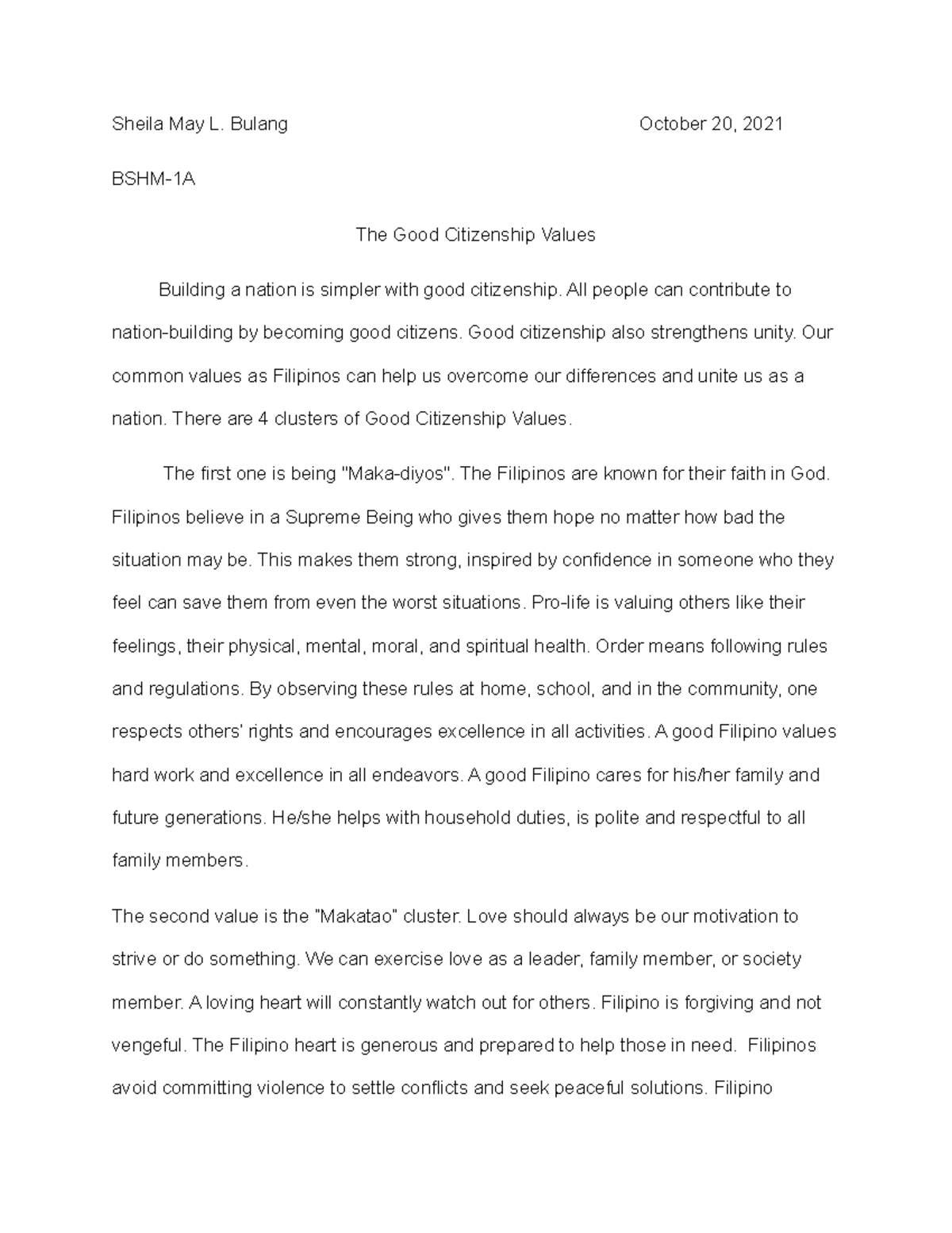 THE GOOD Citizenship Values - National Service Training Program ...