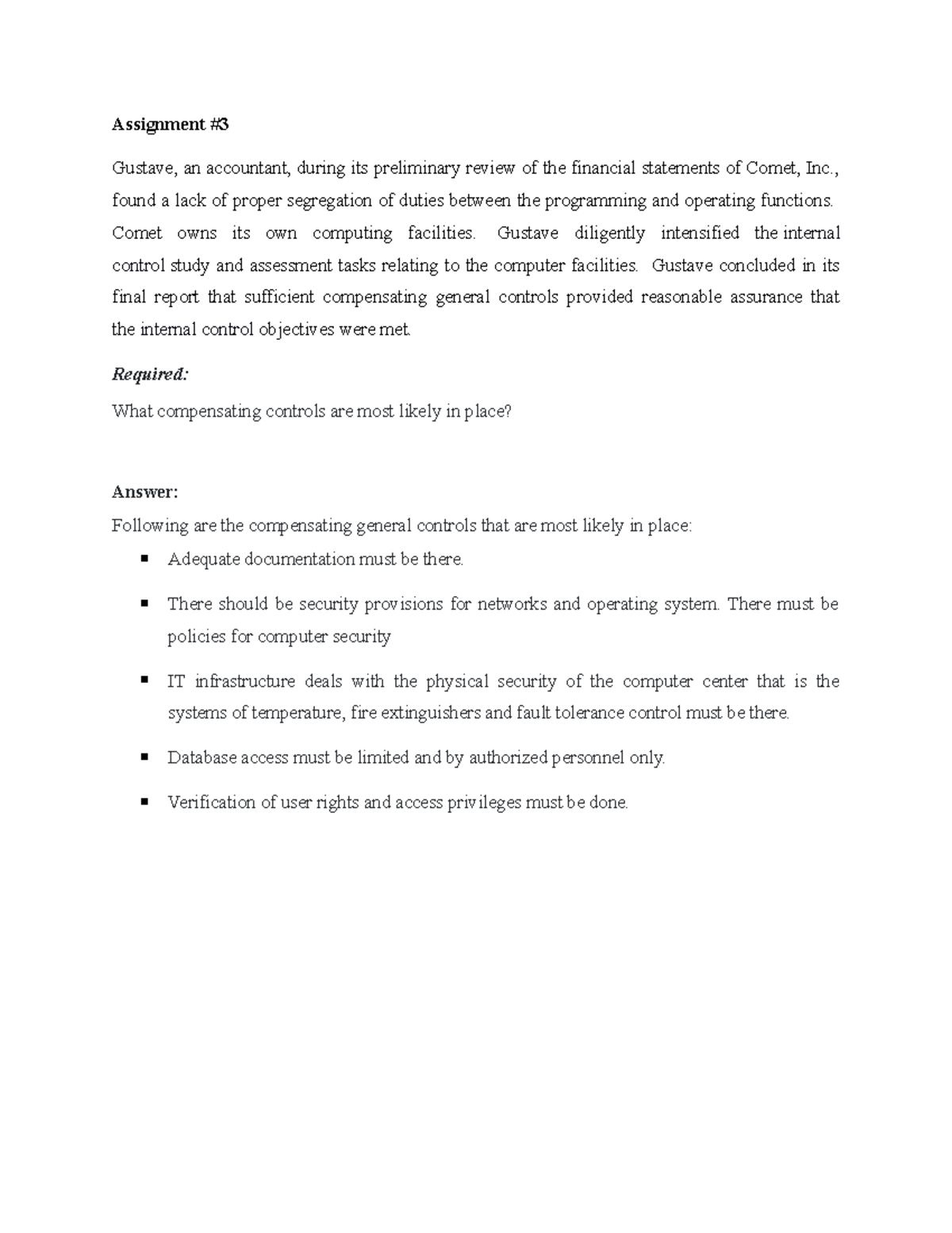 Assignment 2 ISOM - Operations maintenance - Assignment # Gustave, an ...