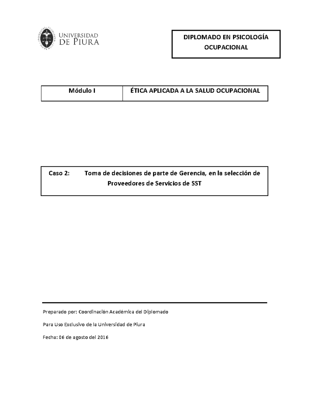 Caso de SO 2016-Dip.Psico Ocup. II - Psicologia General - Preparado por ...