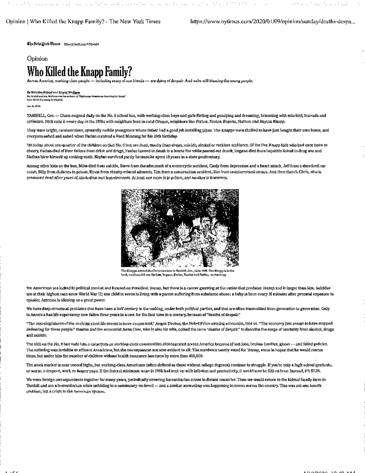 Who Killed the Knapp Family - And still blaming the wrong people ...