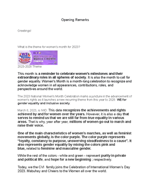 JS prom opening remarks - JS PROM OPENING REMARKS Greetings! The Junior ...