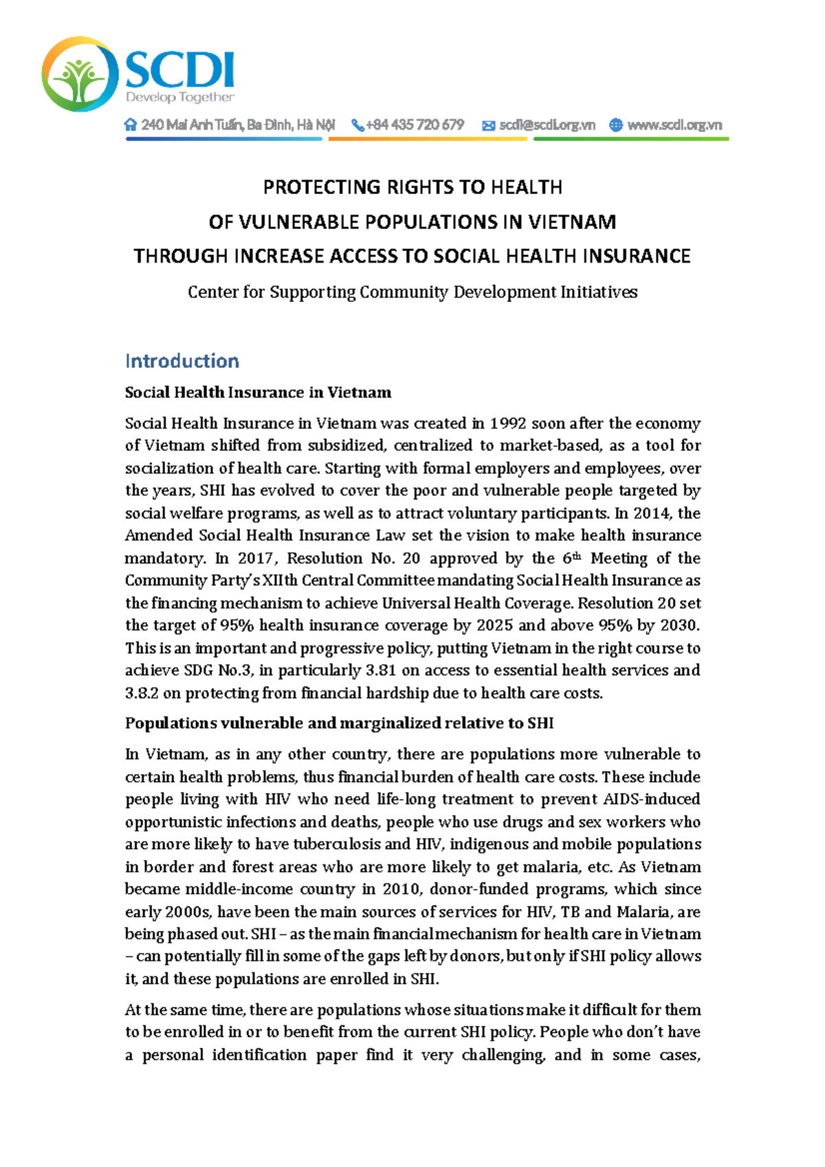 SCDI UPR32 VNM E Main - interesting - PROTECTING RIGHTS TO HEALTH OF ...
