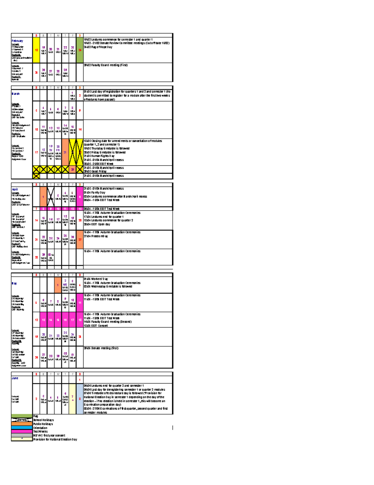 Daily timetable 2024 2 - Weekly schedule - S M T W T F S February ...