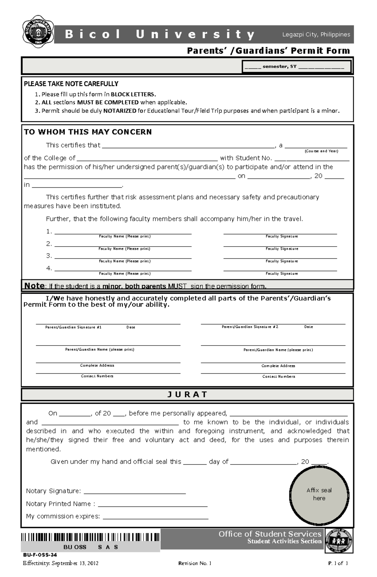 Parents-Permit-BU - permit - Parents’ /Guardians’ Permit Form PLEASE ...