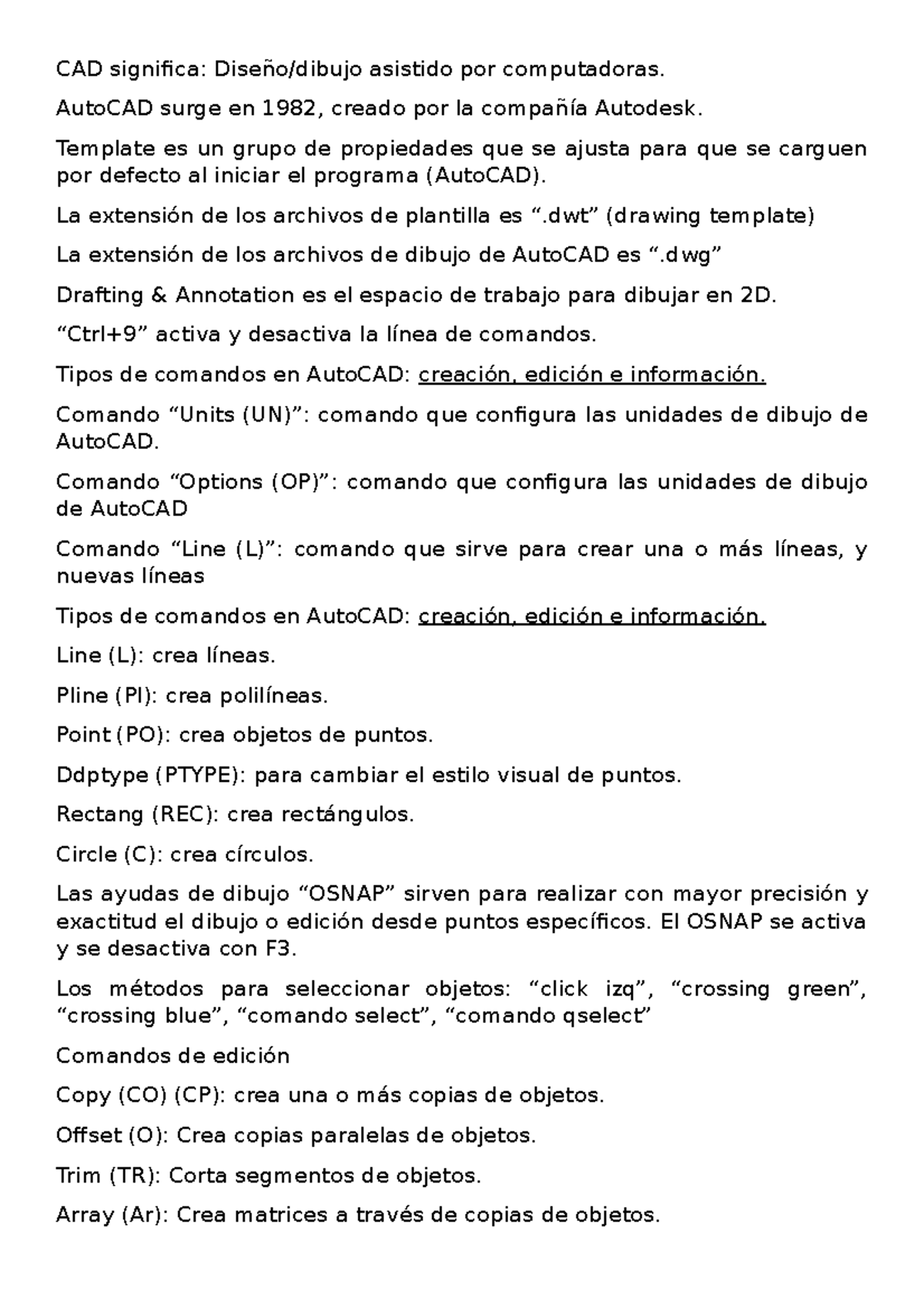 Conclusiones 1 dibujo - Apuntes sobre AutoCAD - CAD significa: Diseño ...
