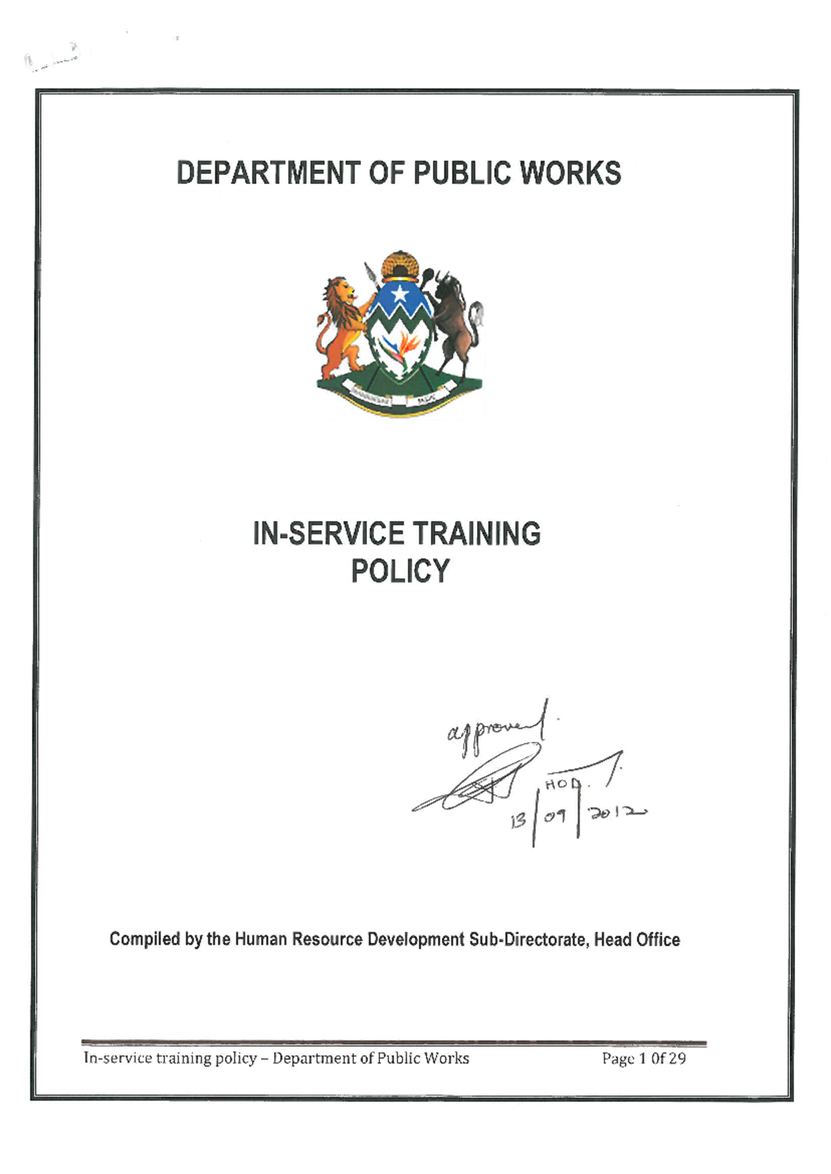 Inservice training policy - Studocu