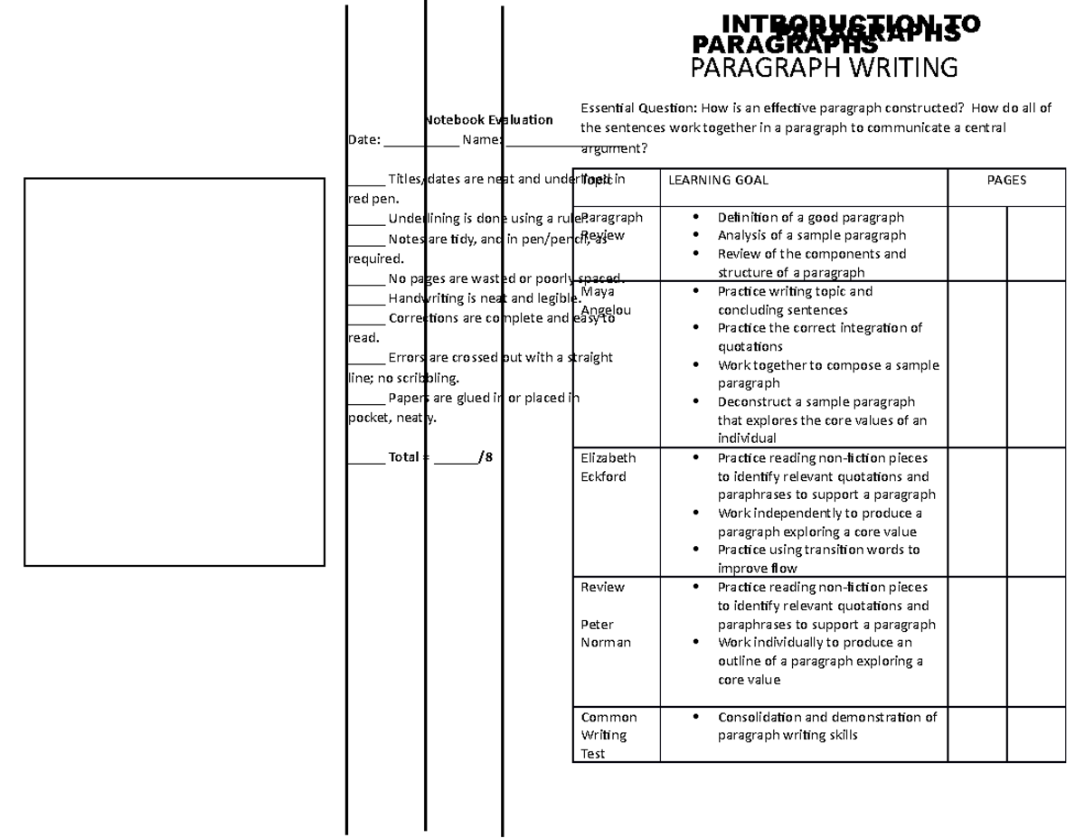 Section Divider - Paragraphs - PARAGRAPHS PARAGRAPH WRITING Essential ...