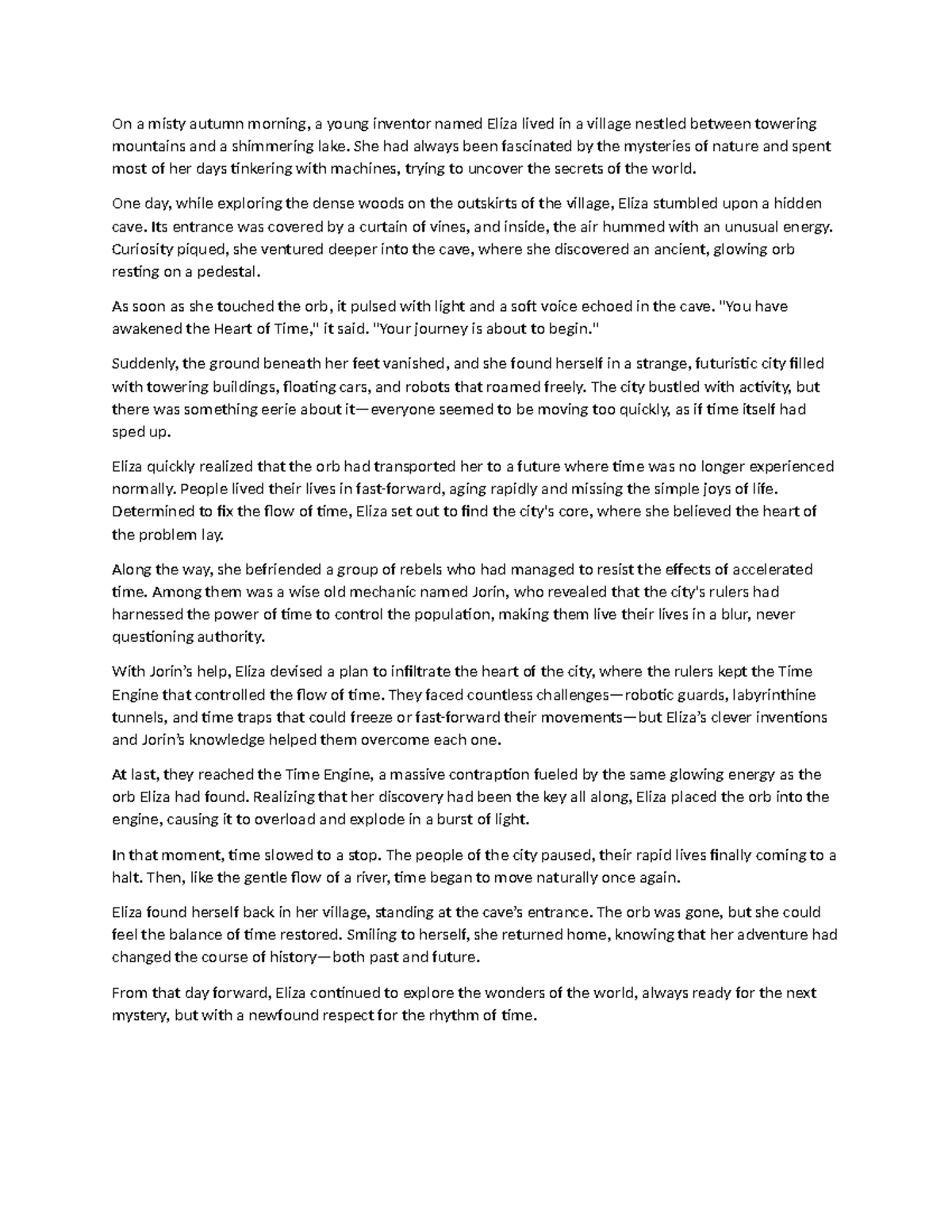 Eliza - aaaaaaa - On a misty autumn morning, a young inventor named ...