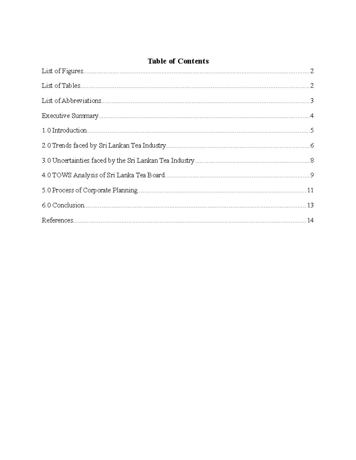 Strategic management - Module given assignments - Table of Contents ...