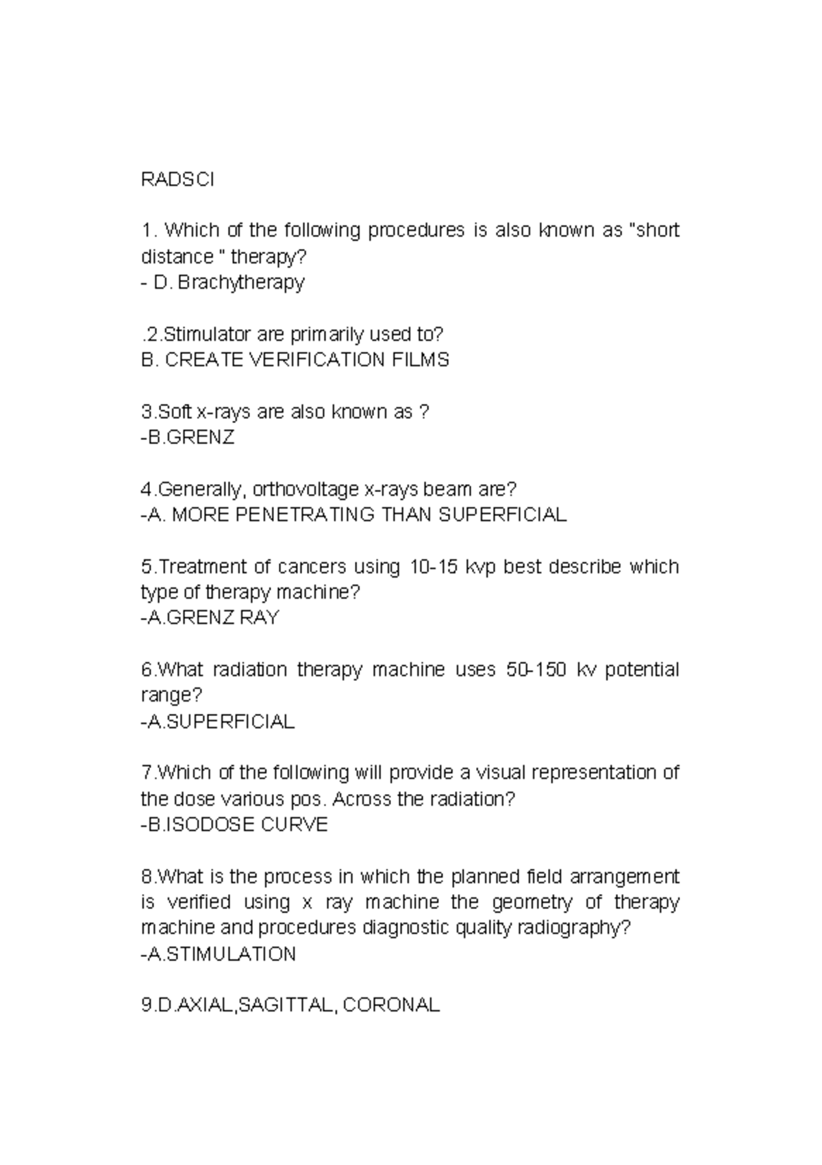 Reviewer - RADSCI Which of the following procedures is also known as ...