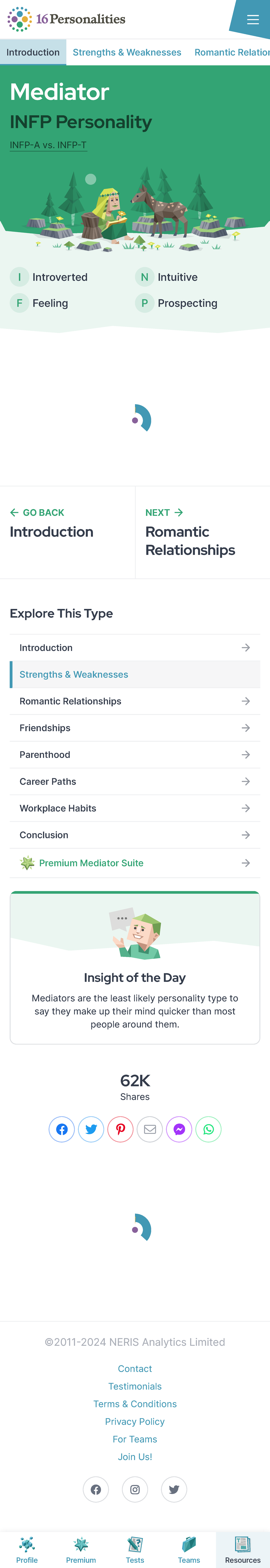 INFP Personality (Mediator) 16Personalities - ©2011-2024 NERIS ...