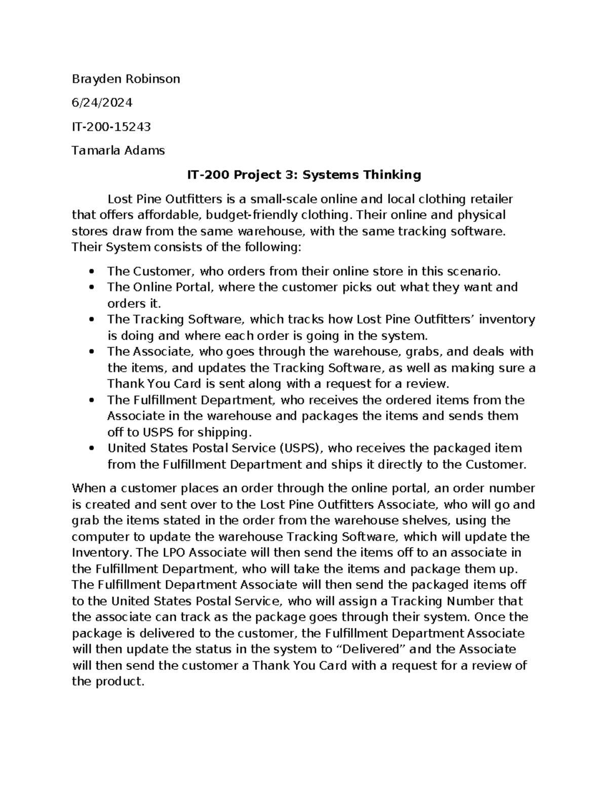 IT-200 Project 3 - Brayden Robinson - Brayden Robinson 6/24/ IT-200 ...