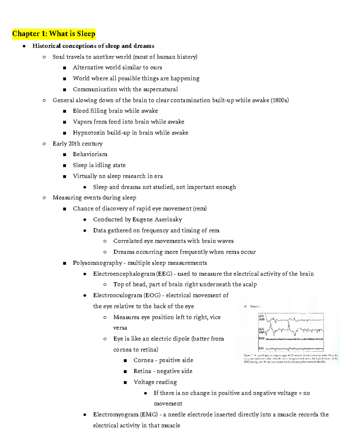 PSYC 191 WI24 - psyc 191 lectures notes - Chapter 1: What is Sleep ...