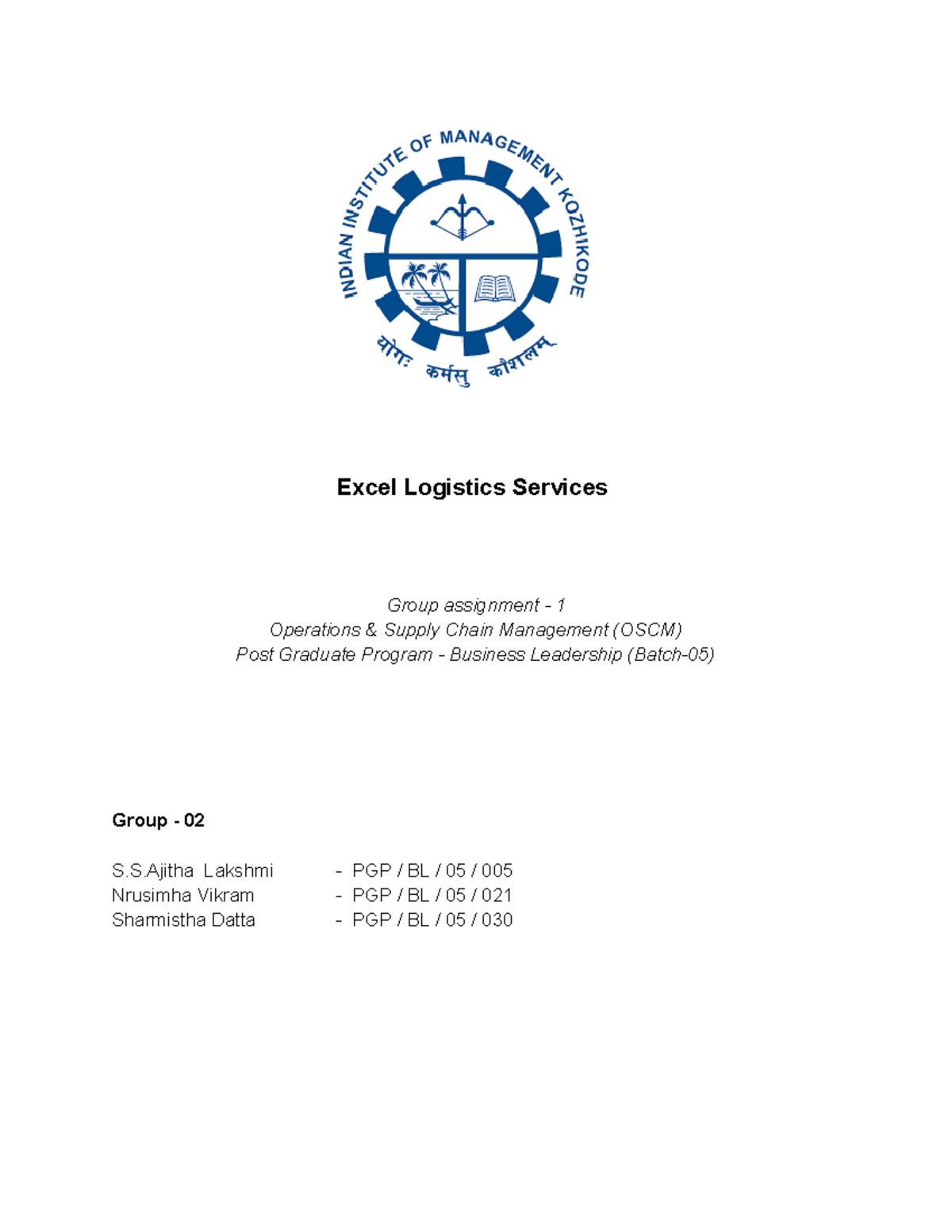 Excel Logistics assignment - Excel Logistics Services Group assignment ...