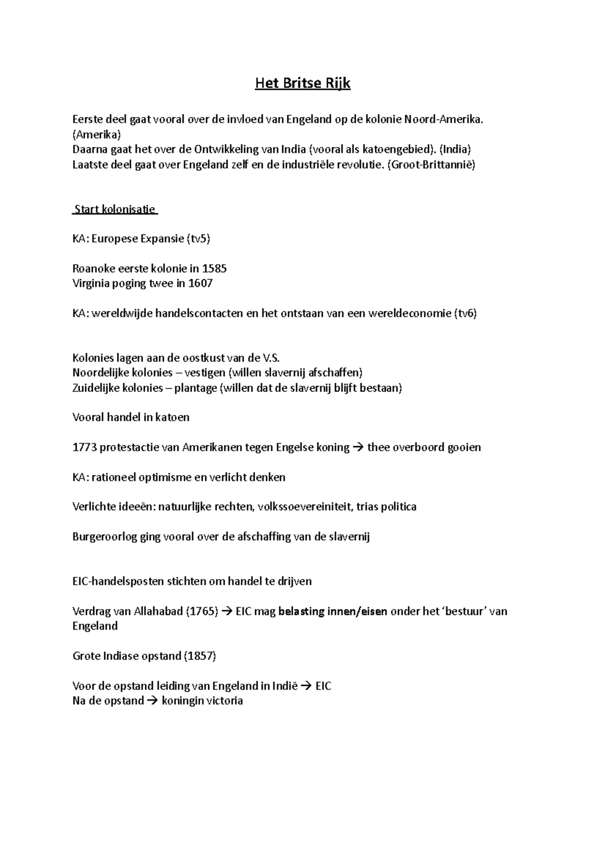 Het Britse Rijk - Het Britse Rijk Eerste deel gaat vooral over de ...