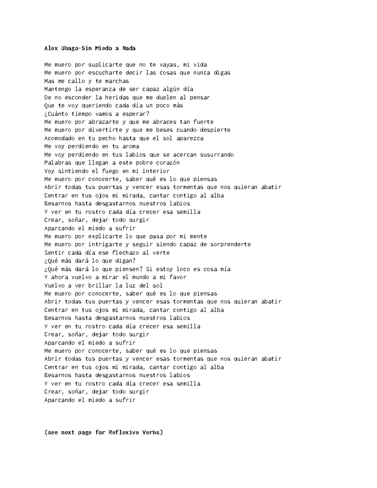 Alex Ubago-Sin Miedo a Nada - (I am dying to beg you not to leave, my ...