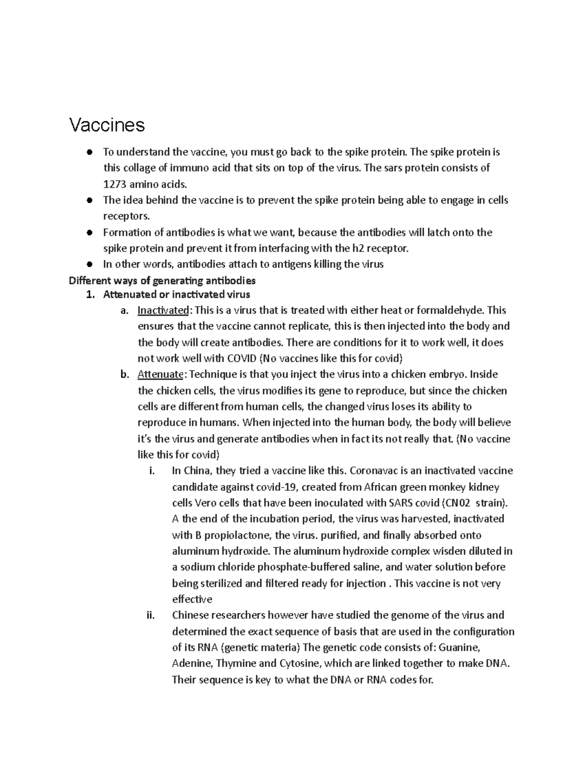 Vaccines - Lecture and class notes - Vaccines To understand the vaccine ...