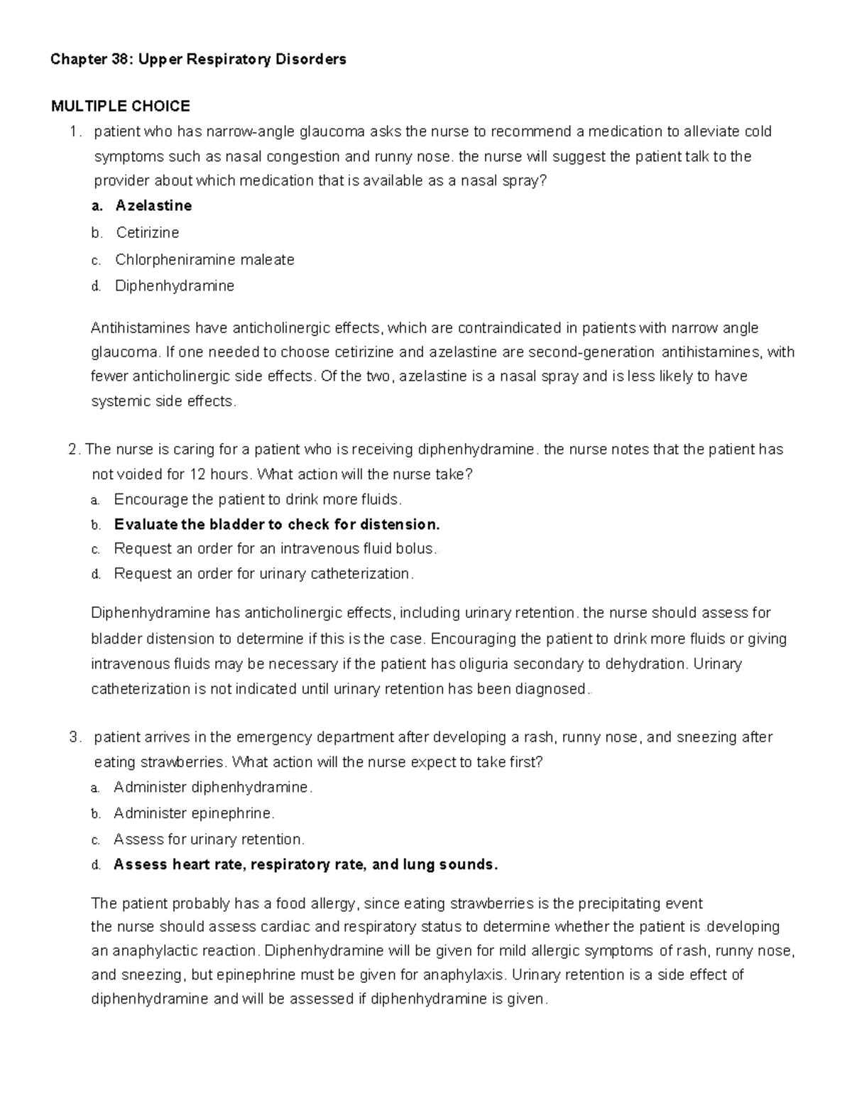 NUR 106 - CH 38 Study Guide - Chapter 38: Upper Respiratory Disorders ...