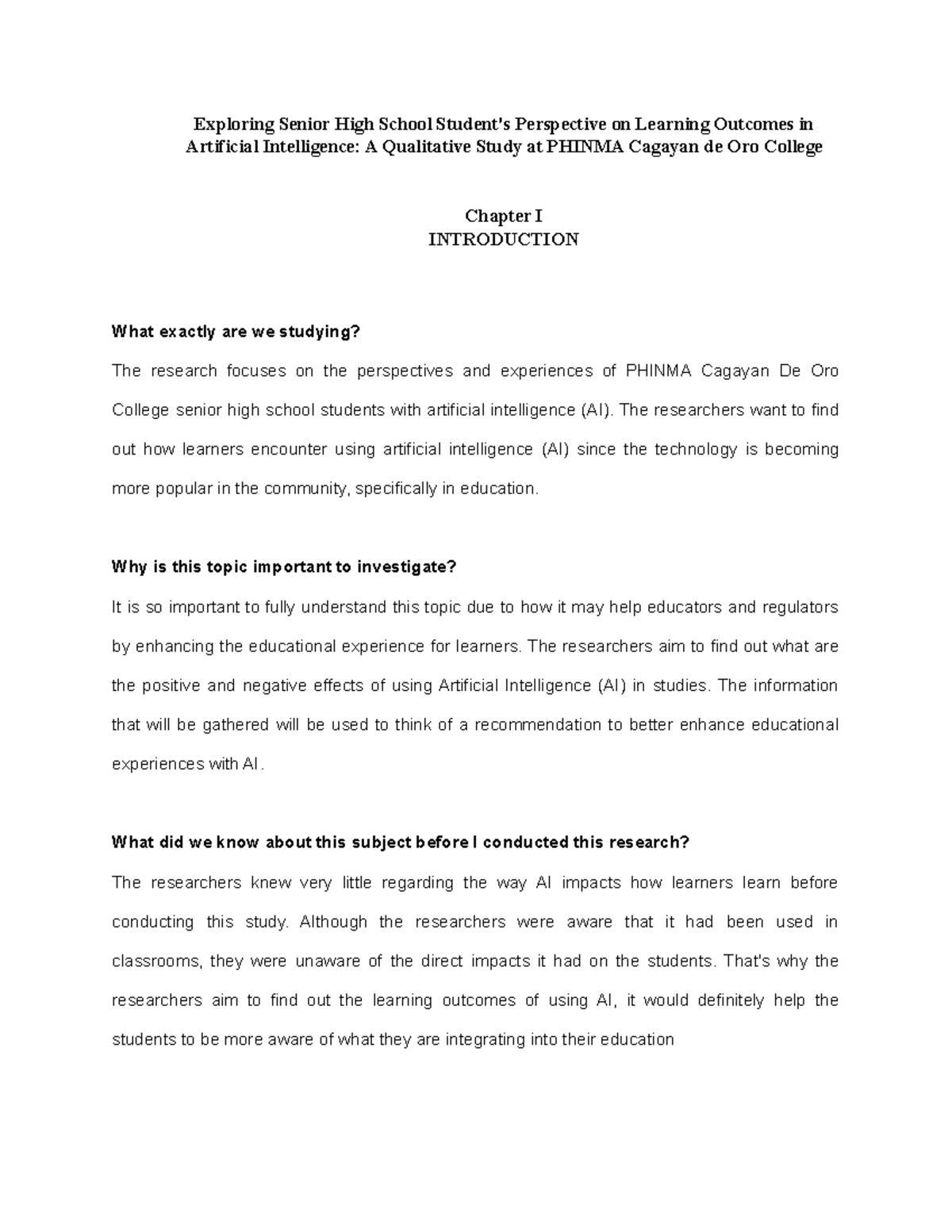 APP Chapter 1 and 3 Draft - Exploring Senior High School Student's ...