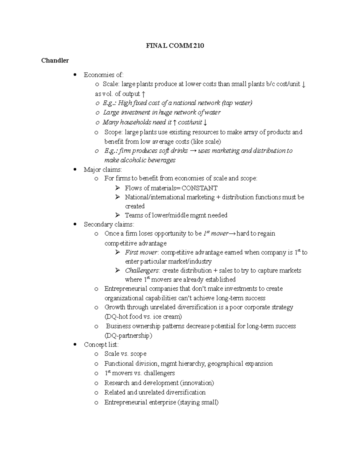 Comm 210 class notes - COMM 210 - Studocu