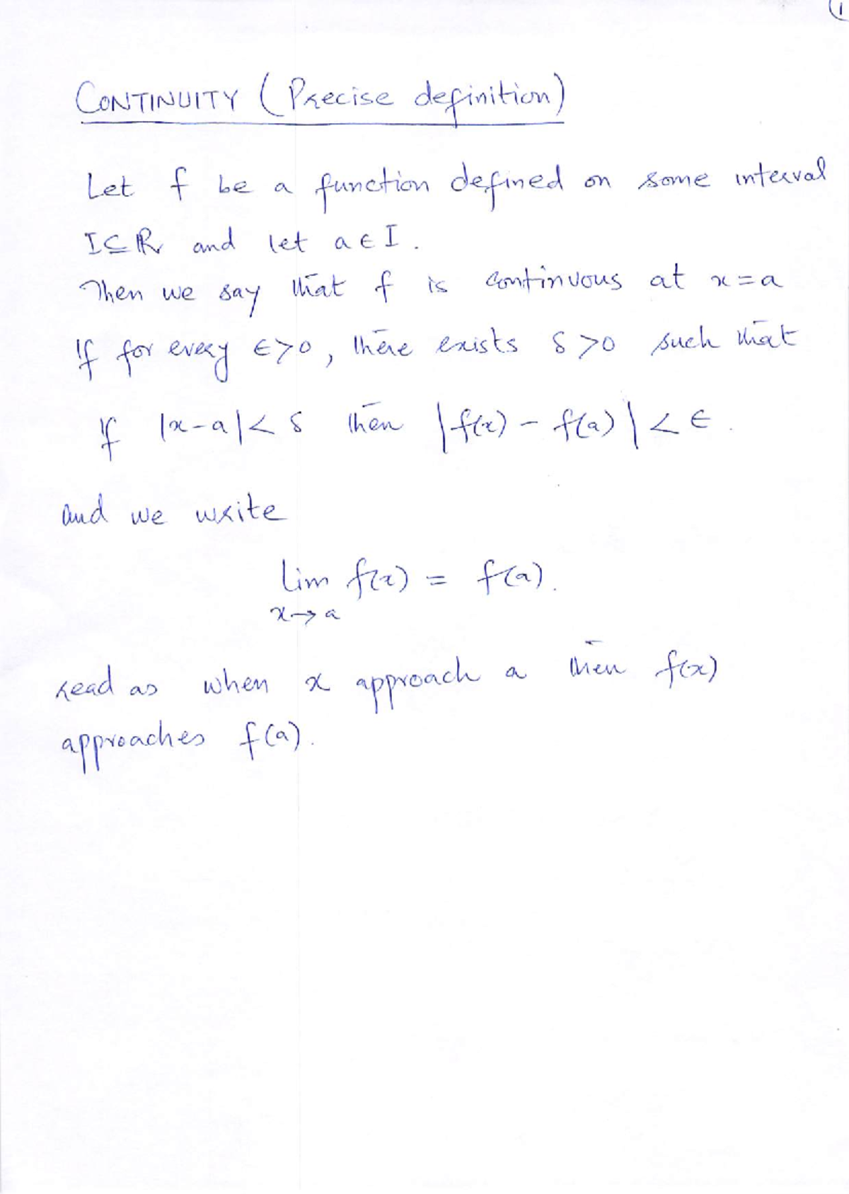 Continuity. In Linear Algebra. Along with multiple examples - Studocu