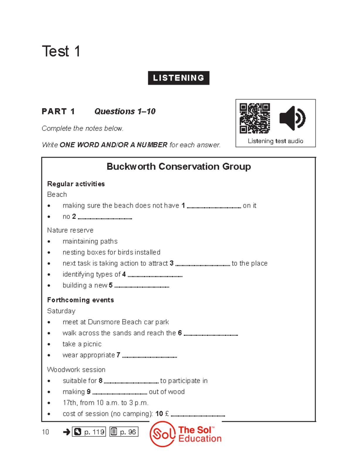 Ielts Listening TEST 1 - Test 1 L I STENI NG PART 1 Questions 1 ...