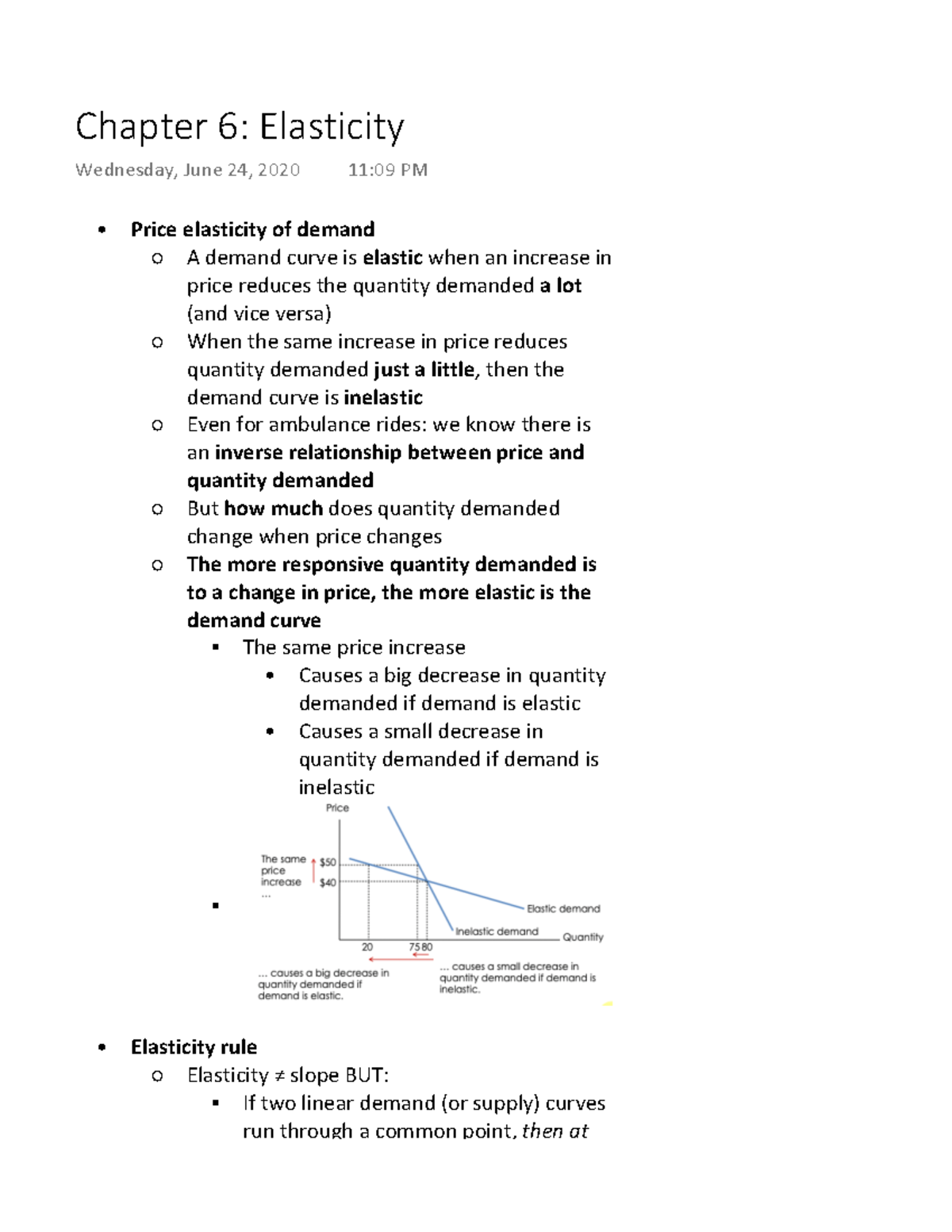 Chapter 6 Elasticity - Price elasticity of demand A demand curve is ...