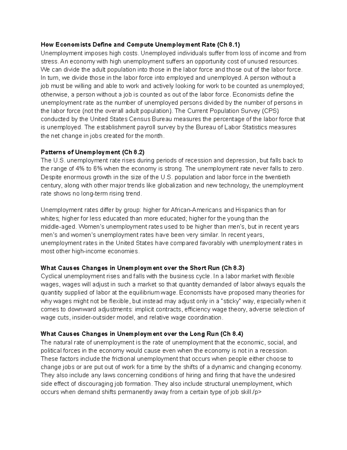 Macroeconomics Unit 4 key concepts and summary - How Economists Define ...