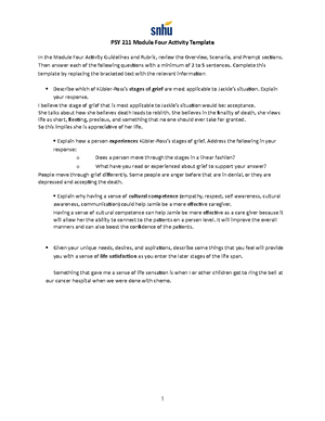 PSY 211 6-2Template - milestone - PSY 211 Project One Template Use this template to complete ...