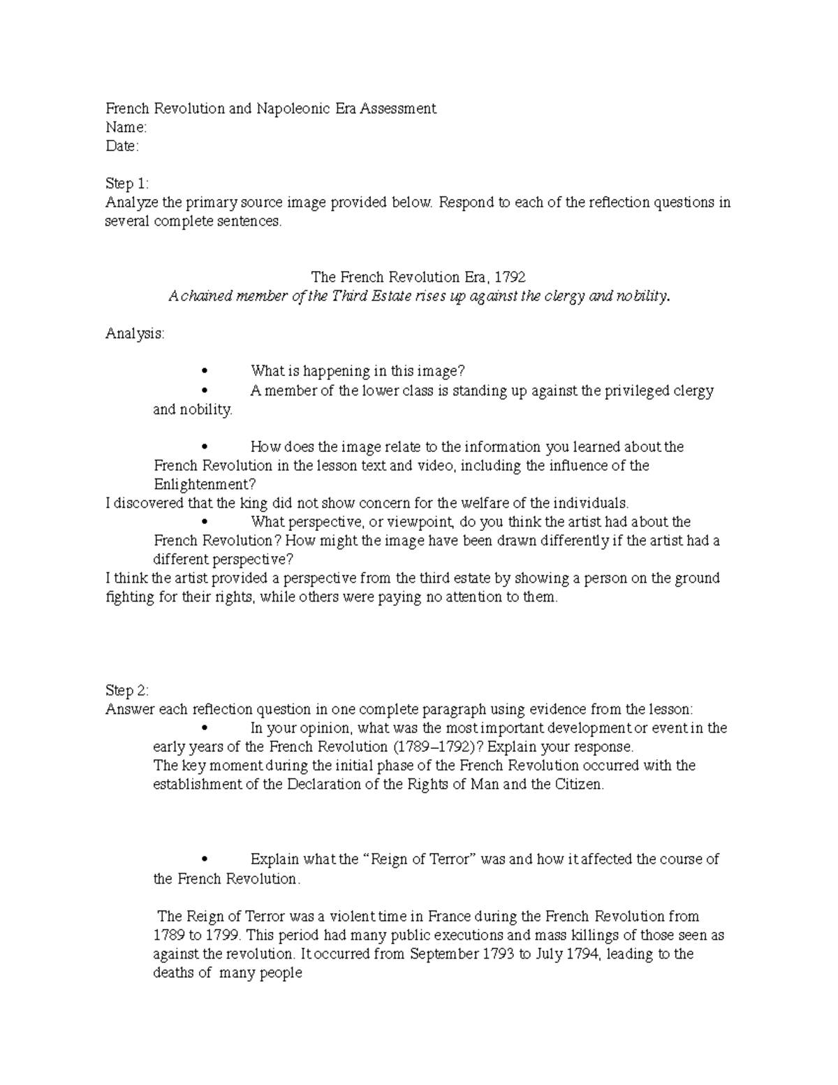 French revolution napoleon Brad Magureanu - French Revolution and ...