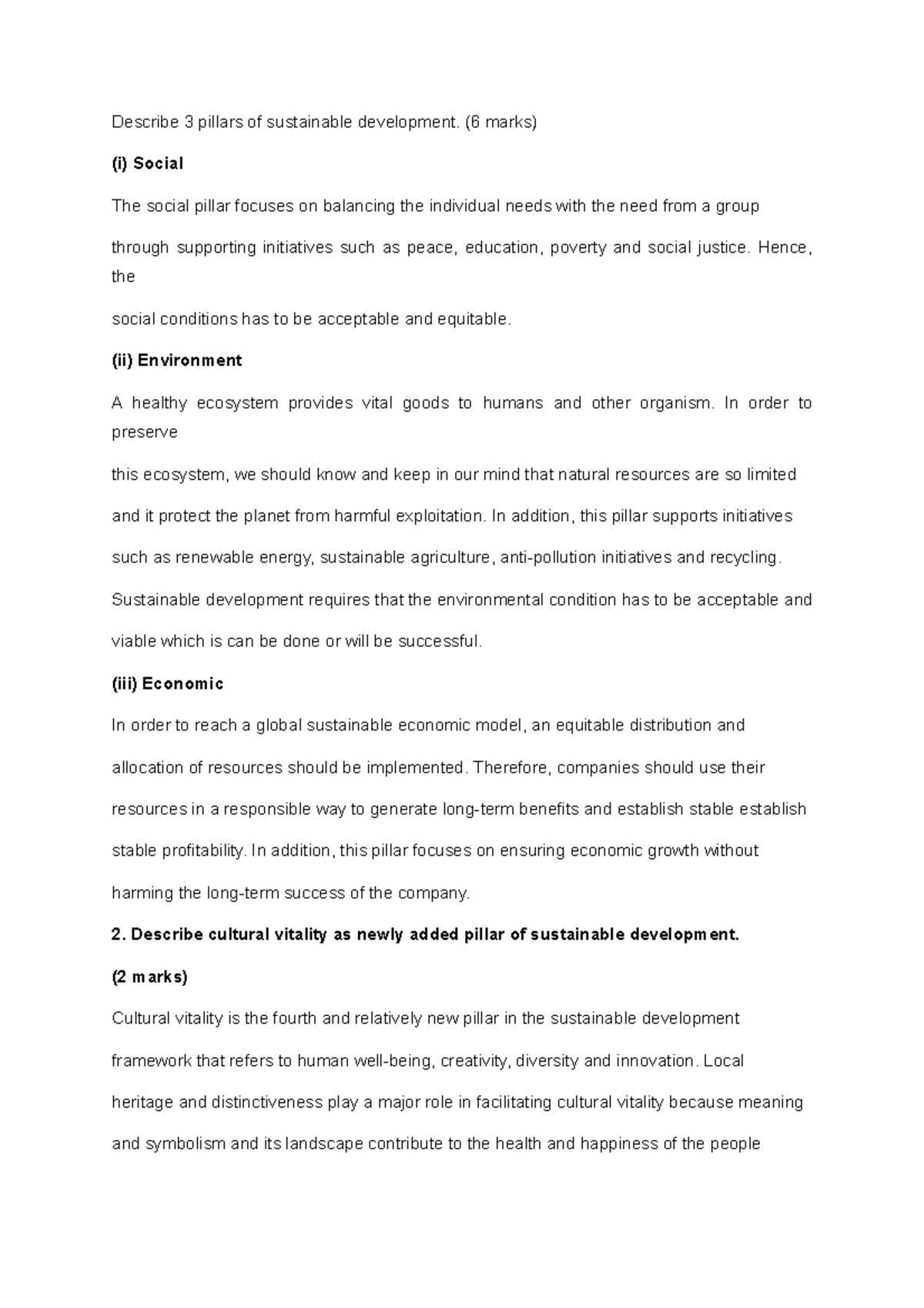THE Pillar OF Sustainable Development Chapter 5 - Describe 3 pillars of ...