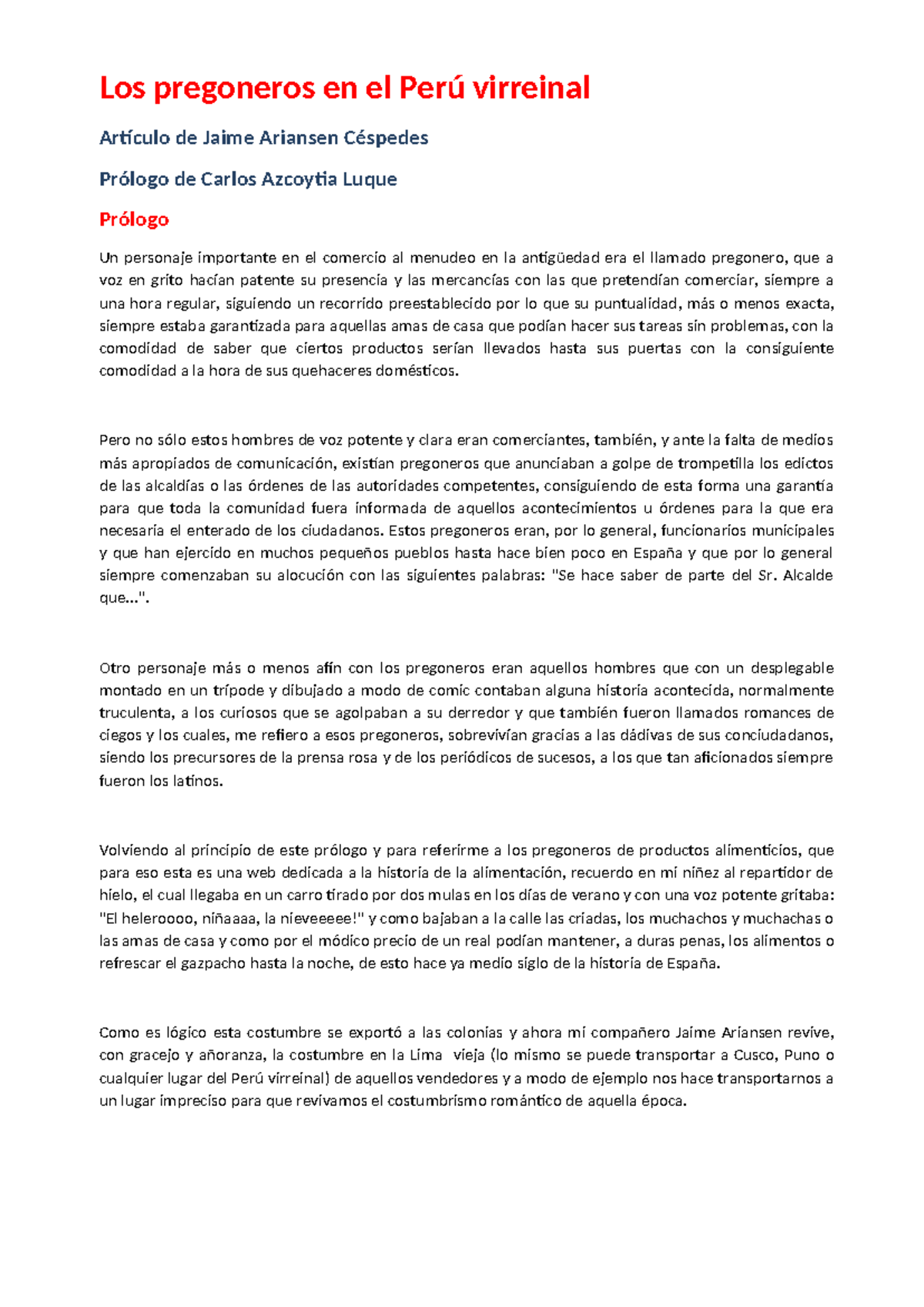 223737730 Clase Los Pregoneros en El Peru Virreinal - Los pregoneros en ...