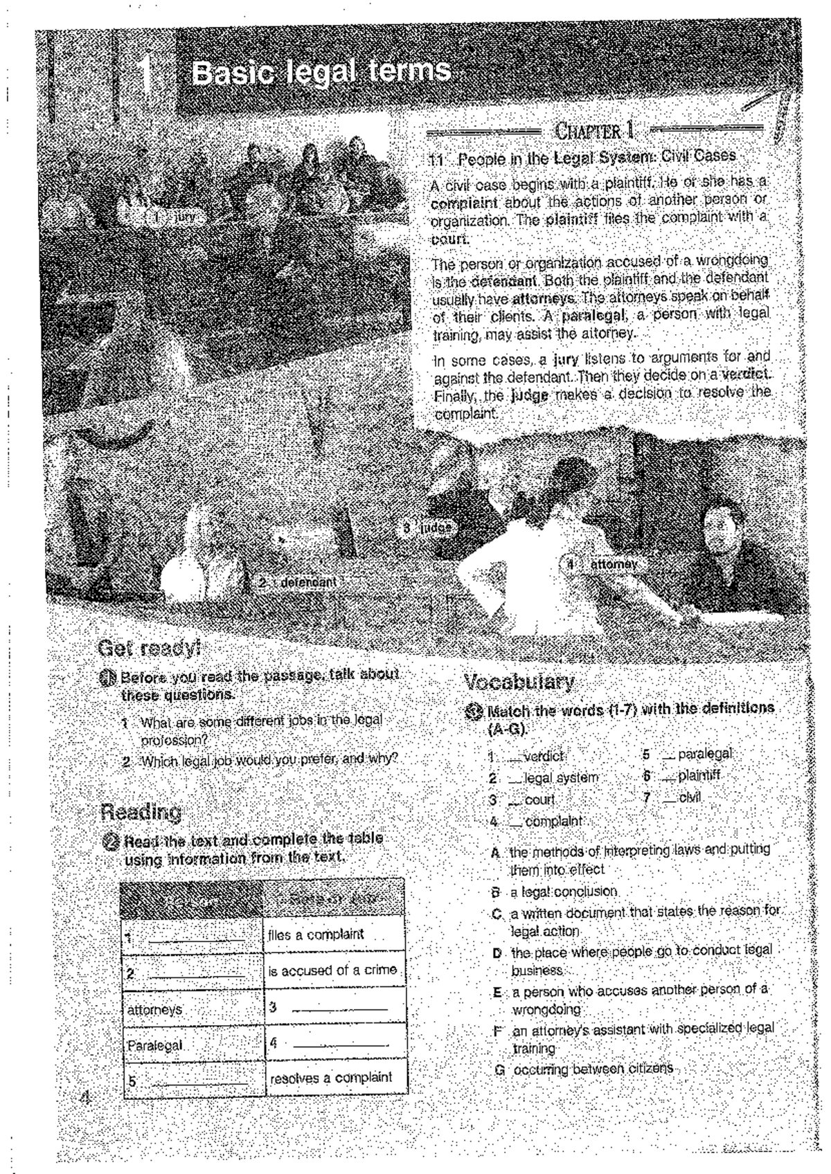 Legal English - Bznzn - 1 Basic legal terms CHAPTER 1 1 People in the ...