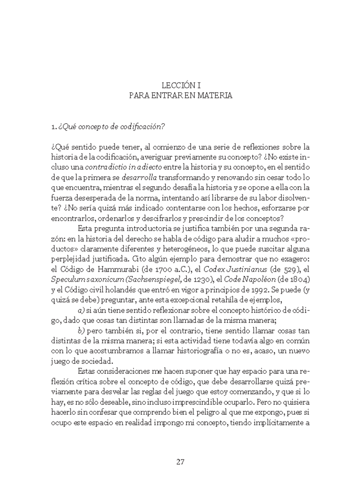 Caroni- Lecciones sobre historia de la Codificación-27-70 - LECCIÓN I PARA ENTRAR EN MATERIA ...