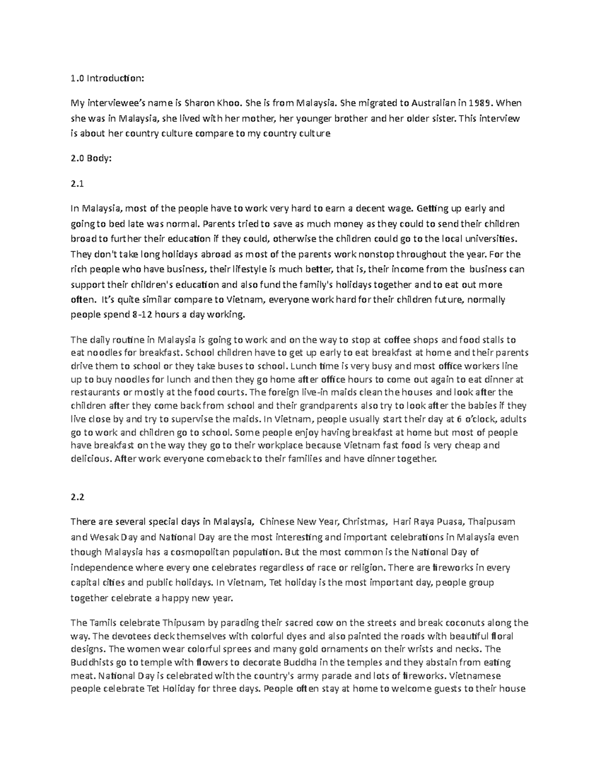 Eal - Grade: B - 1 Introduction: My interviewee’s name is Sharon Khoo ...