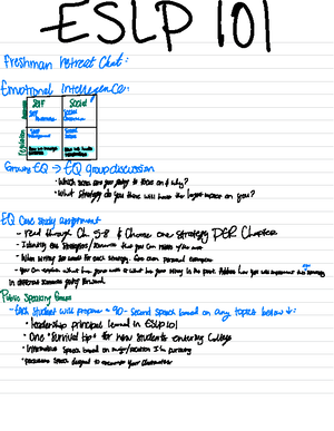 ESLP - ESLP 101 Class notes - f SLP 101 class Notes# 7 prayer requests ...