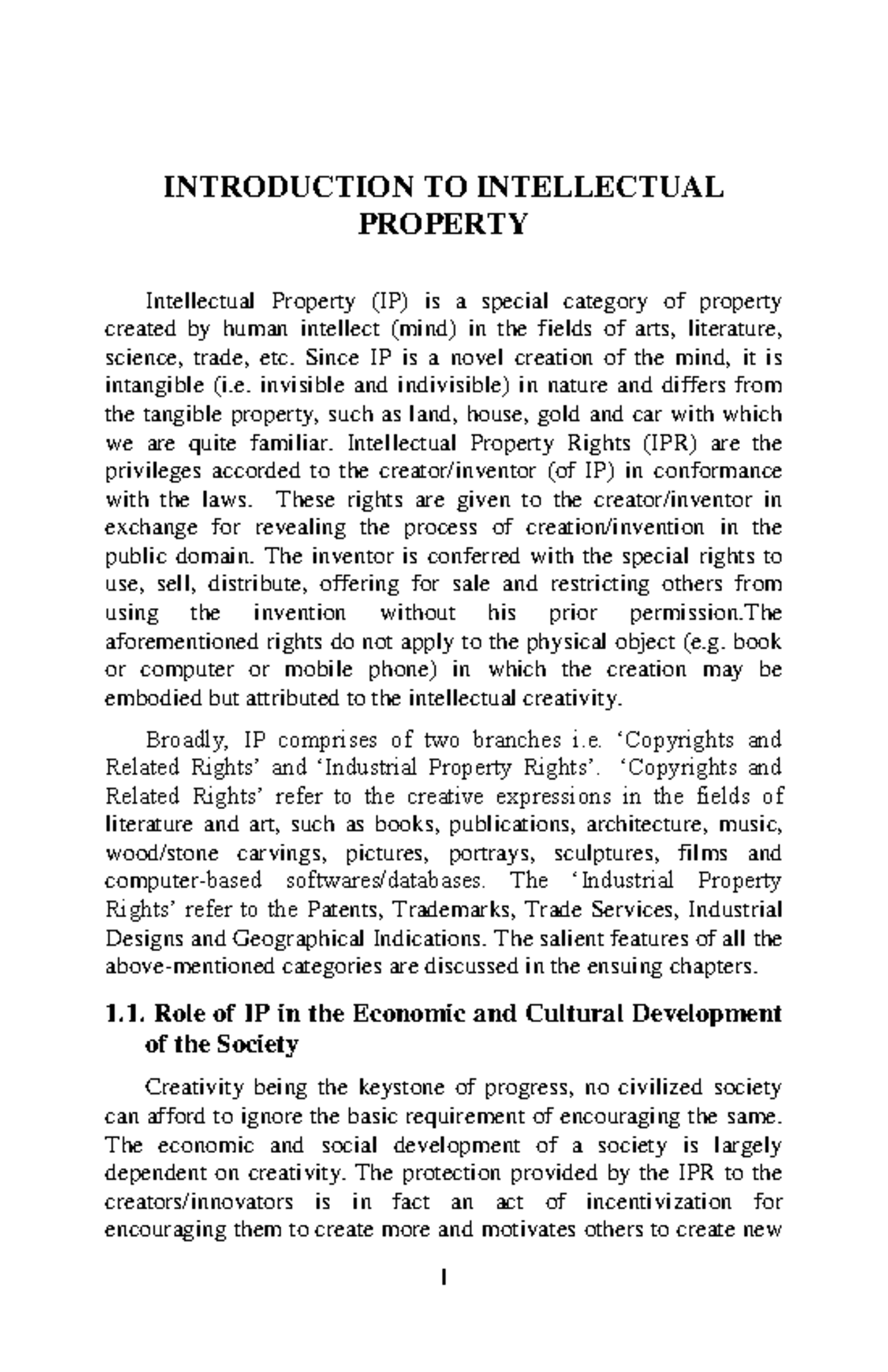 Module 3 - 2022 scheme notes - CHAPTER – 1 INTRODUCTION TO INTELLECTUAL ...
