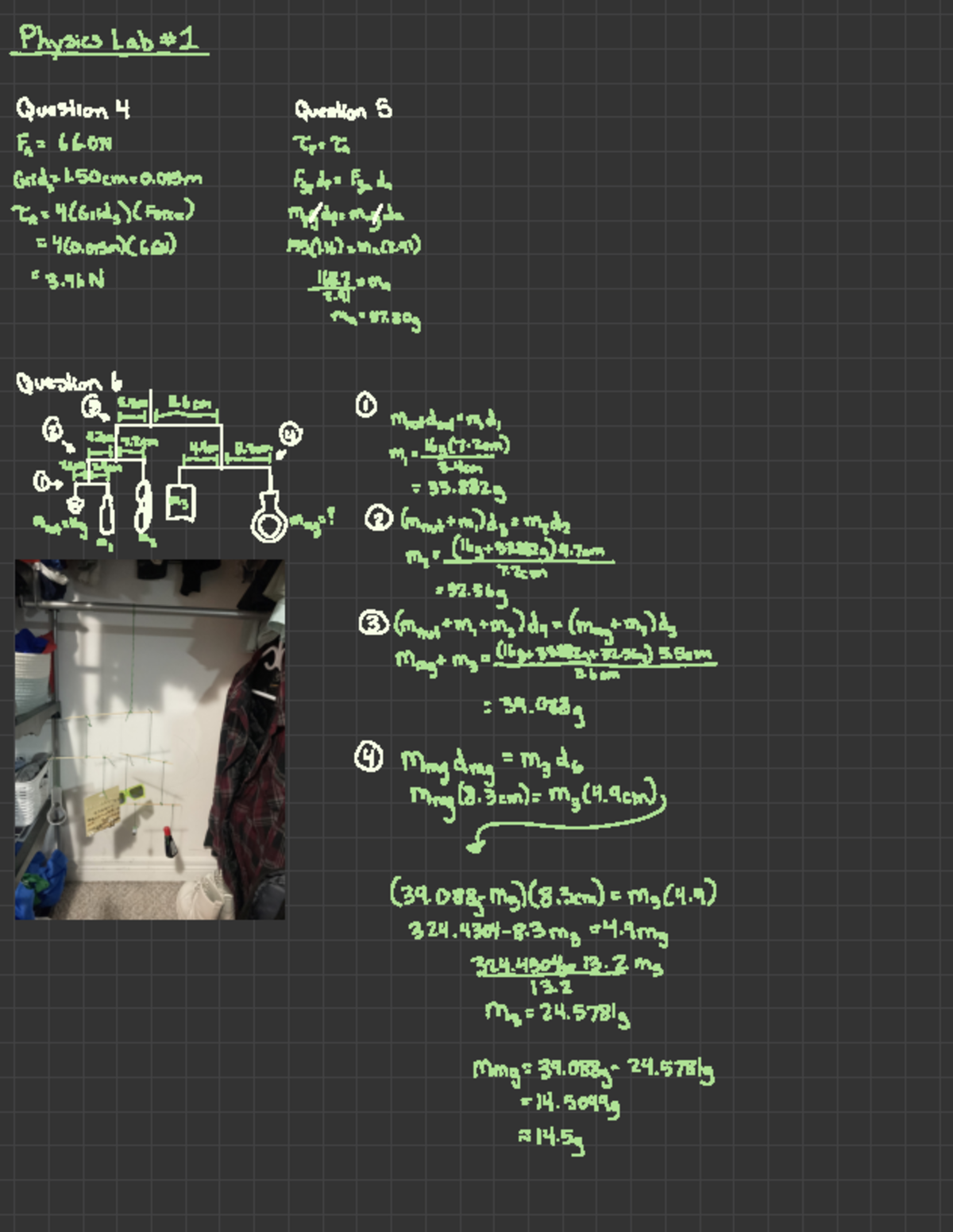 1080 lab #1 torque and equilibrium - #Lab# Question 4 Question S FA ...