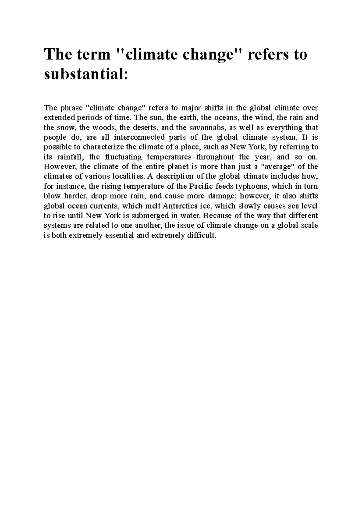 The term climate change refers to substantial - The term "climate ...